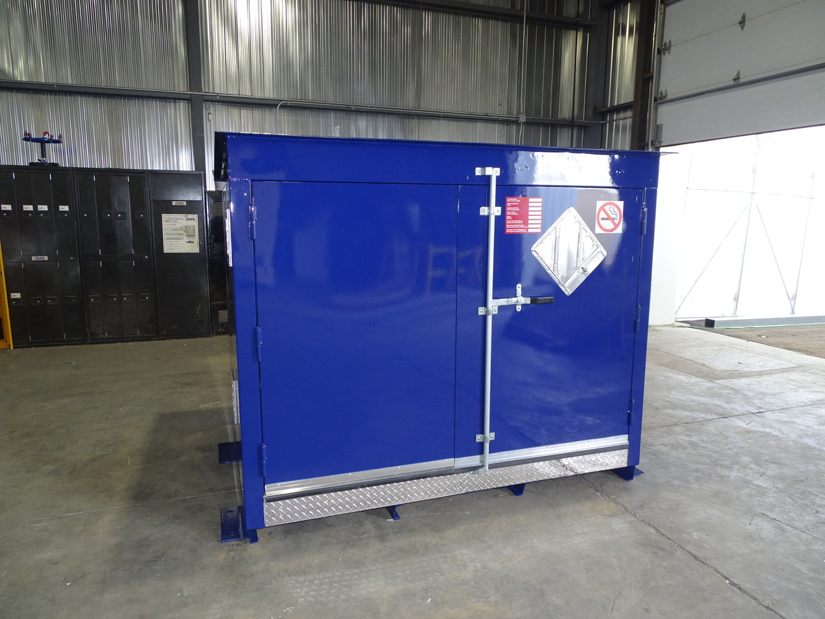 Chemical Storage Building, 6 Drum, Two Doors. – Loraday